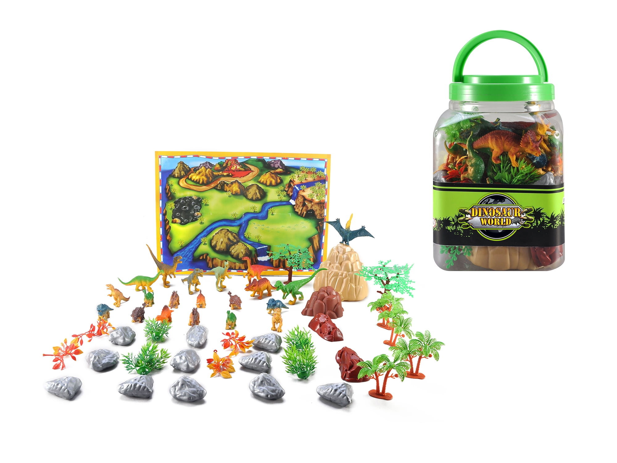 Dinosaur Toys set 50 PCS with Dinosaur Figures Playmat and Trees ...