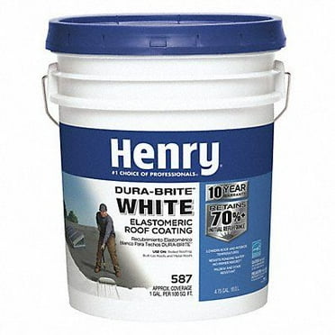 Henry Pro Grade 988 Silicone White Roof Coating, 5 Gallon Sealer ...