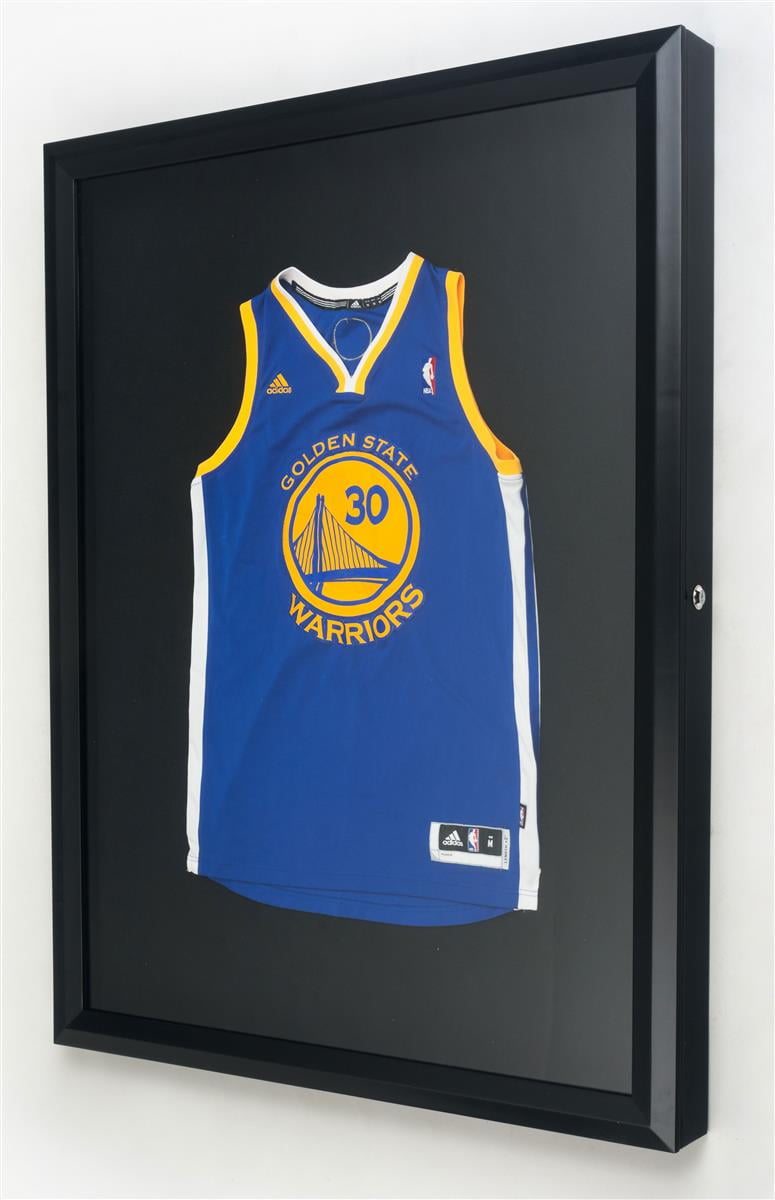 Wall-mounted Shadow Box with Locking Swing-open Door, 37 x 49 Jersey ...