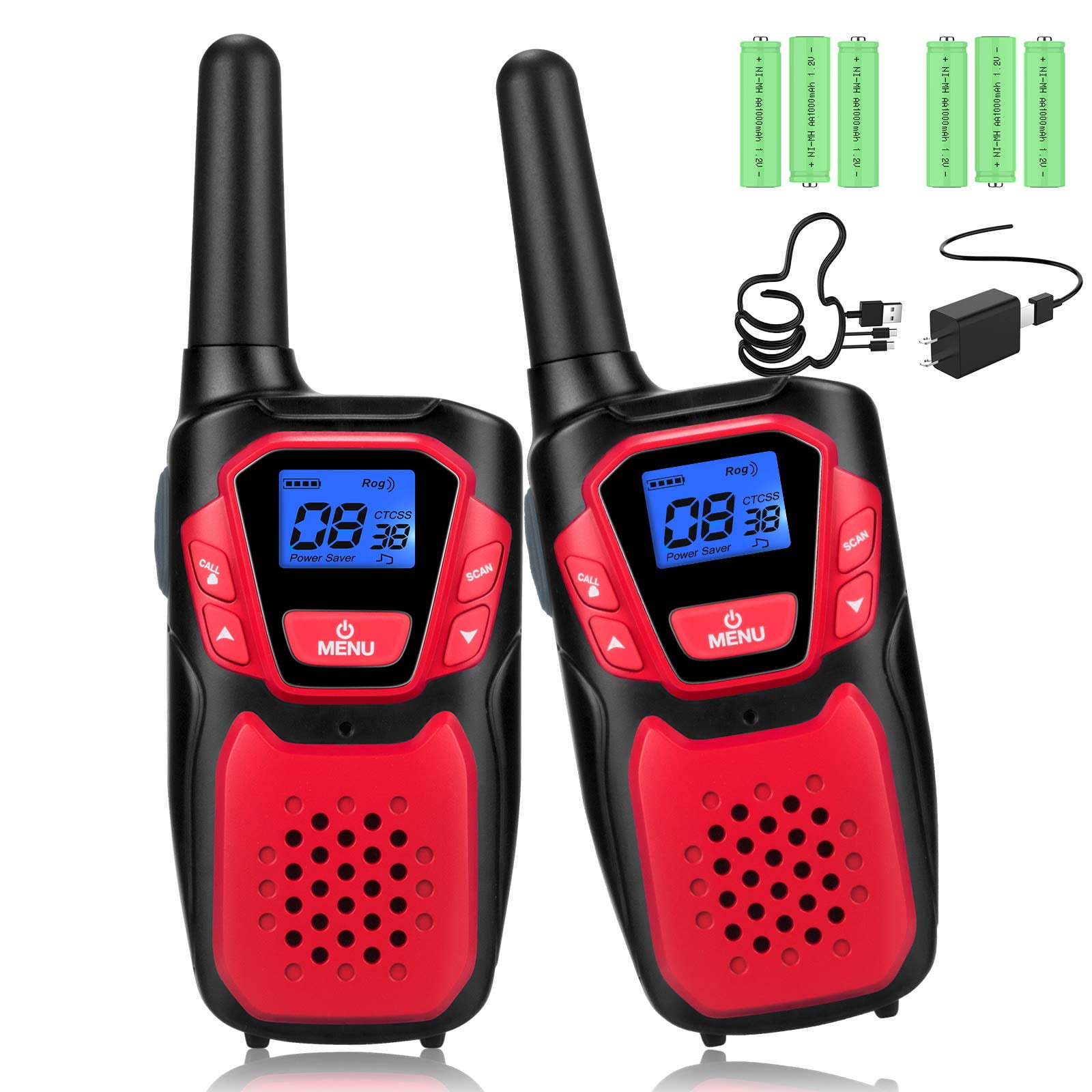 Walkie Talkies for Adult, Rechargeable Long Range Walky Talky Handheld ...