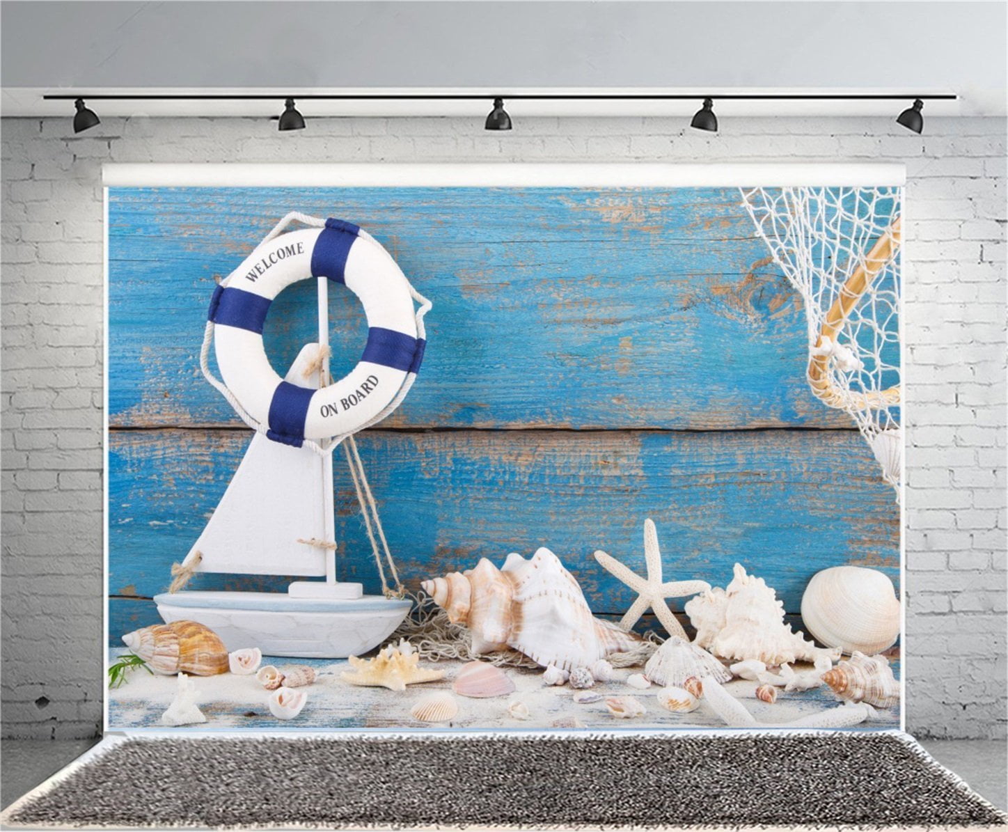 HelloDecor 7x5ft Life Buoy on Wooden Backdrops Nautical Photography ...