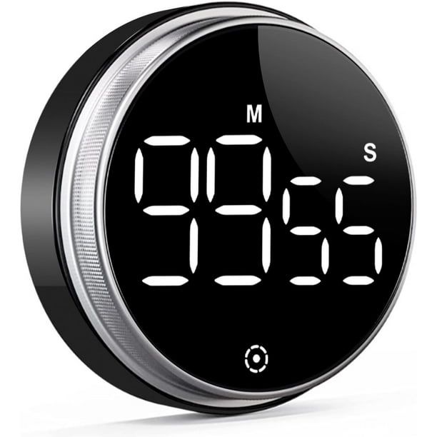 SHAR Digital Kitchen Timers-Black, Magnetic Countdown Timer with LCD ...