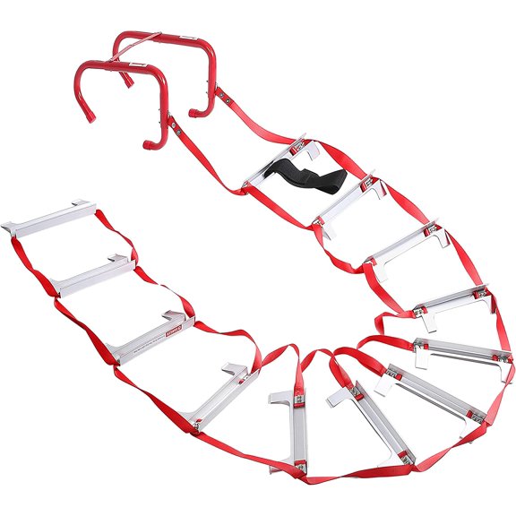 ISOP Emergency Fire Escape Rope Ladder 2 Story 16ft with Carabiners ...