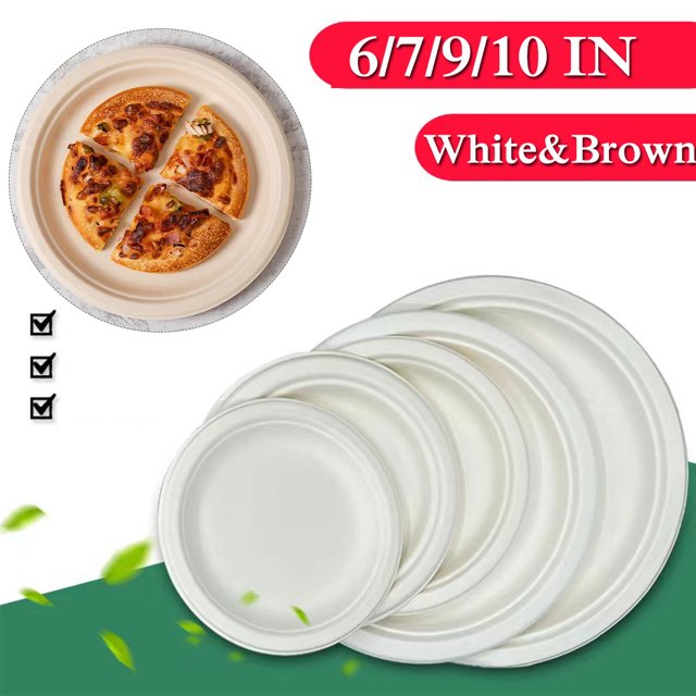 Disposable Paper Plates Sugarcane Fiber Plate Biodegradable Sugar fiber ...