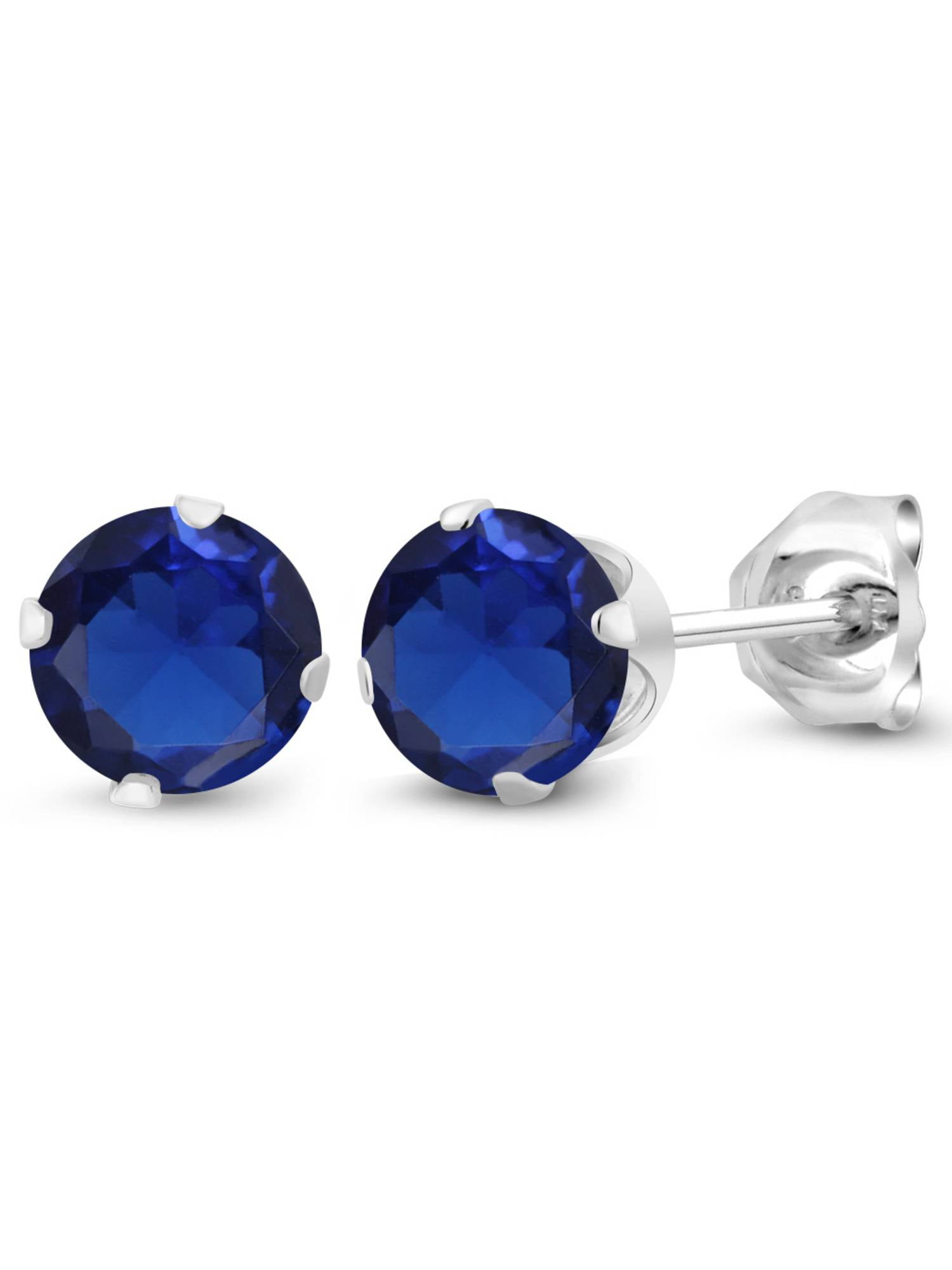 Gem Stone King 1.20 Ct Round 5mm Blue Created Sapphire 925 Sterling ... Gem Stone King 1.20 Ct Round 5mm Blue Created Sapphire 925 Sterling ...