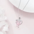 Breast Cancer Awareness Necklace 925 Sterling Silver Heart Pink Ribbon ...