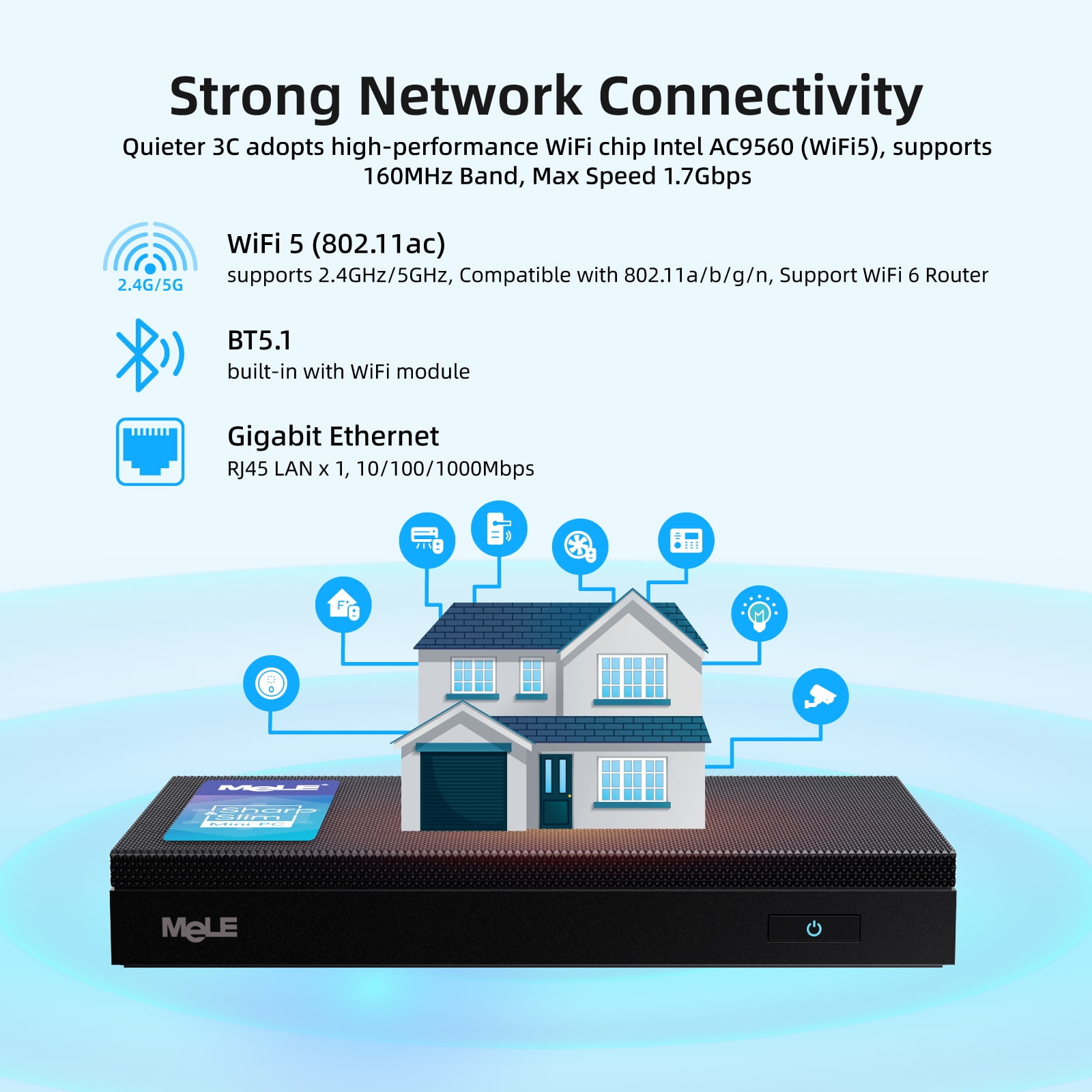 MeLE Quieter3C Fanless Mini PC 8GB 128GB USB-C Philippines | Ubuy