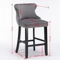 27" Padded Bar Stools, Tufted Velvet Upholstered Wing-Back Barstools ...