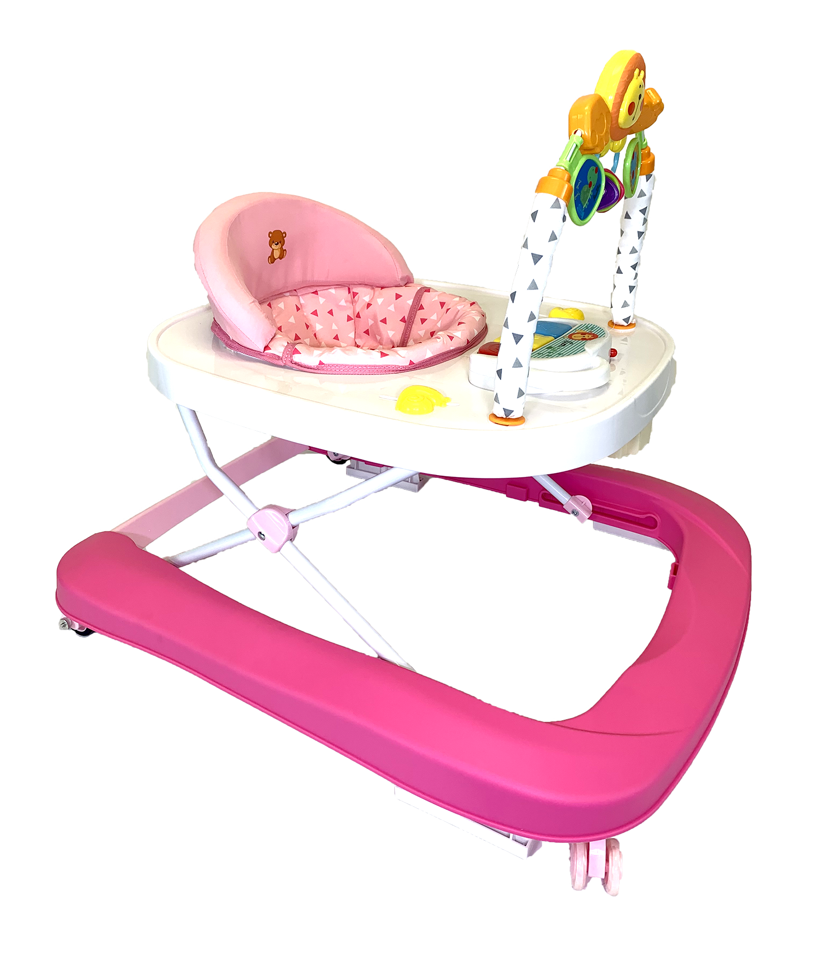 Baby Walker, 2 in 1 Foldable Activity Walk Behind Walker with ...