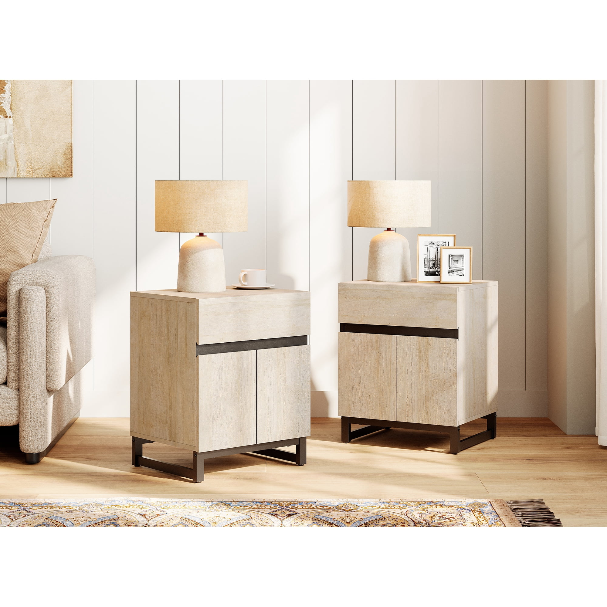 Click here for Wampat 2-Pack Nightstand With Drawer & Cabinet  Mo... prices