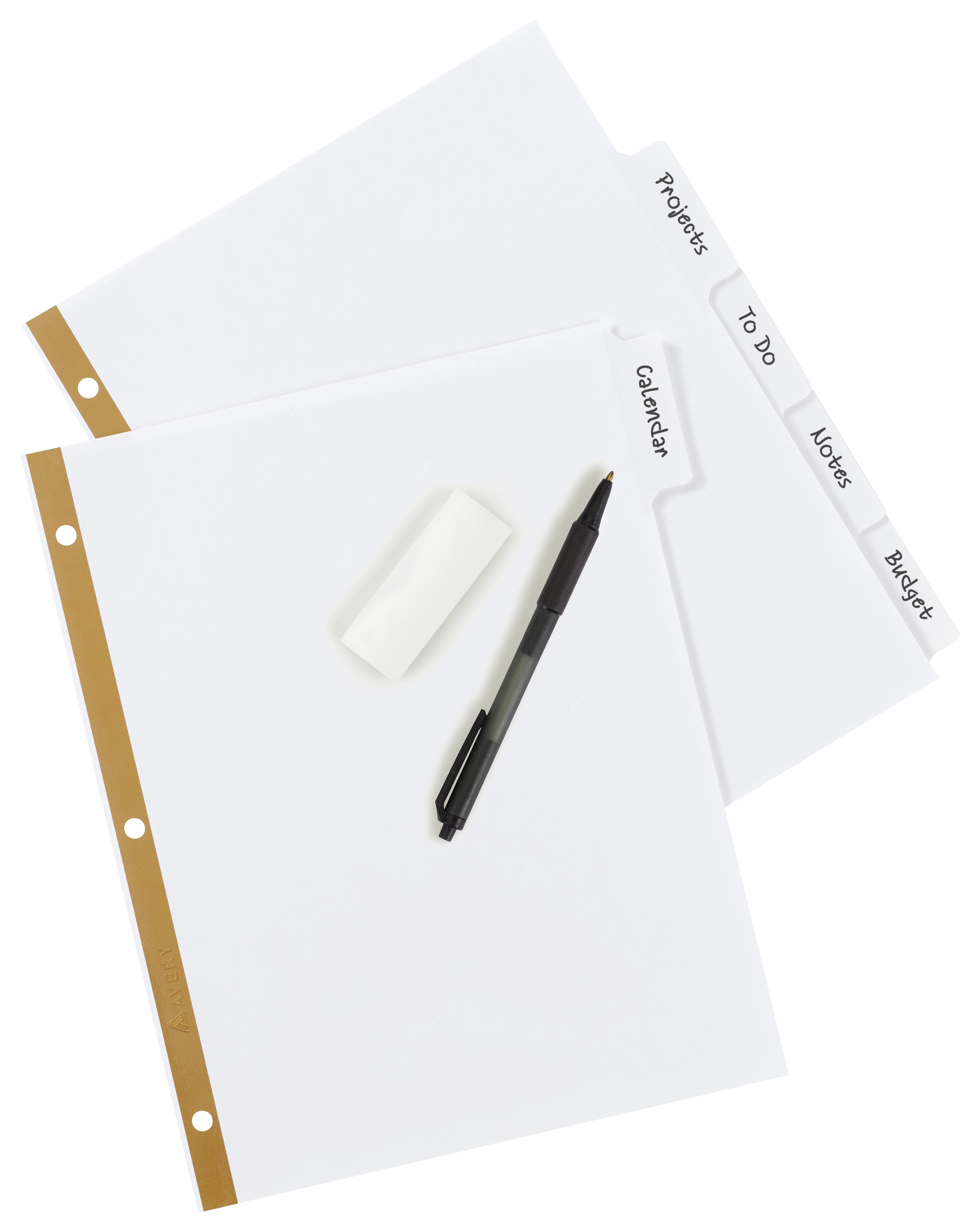 Avery Write And Erase Big Tab Paper Dividers For 3 Ring Binder White 5
