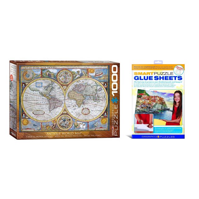 Bundle of 2 |EuroGraphics New and Accurate Map of The World Puzzle ...