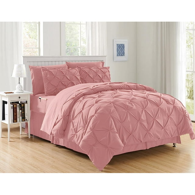 Mocassi Comforter Set, 8-Piece Pintuck Down Alternative, Soft & Plush ...