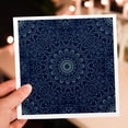 3drose, Bohemian Abstract Oriental Blue Curved Shape Pattern Background ...
