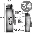 Live Infinitely 34 Oz Gym Water Bottle, Time Marker, Fruit Infuser ...
