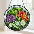 Fresh Garden Salad Bowl Stained Glass Window Decor Acrylic Suncatcher ...