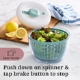 Farberware Professional White and Sage Green Small Salad Spinner with ...