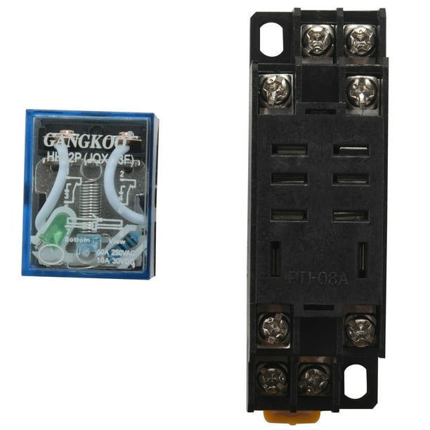 12V DC Coil Power Relay DPDT LY2NJ HH62P-L JQX-13F 10A With PTF08A Socket Base - Walmart.ca