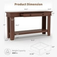 54" Farmhouse Wooden Console Table with 2 Drawers & Open Shelf ...
