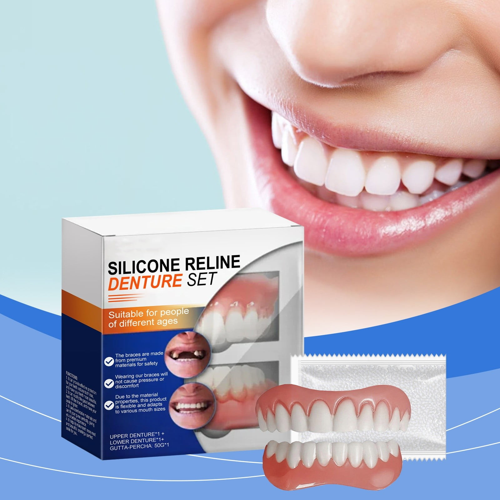 BD Perma Soft - Long-Lasting Denture Reline Kit for Upper and Lower ...