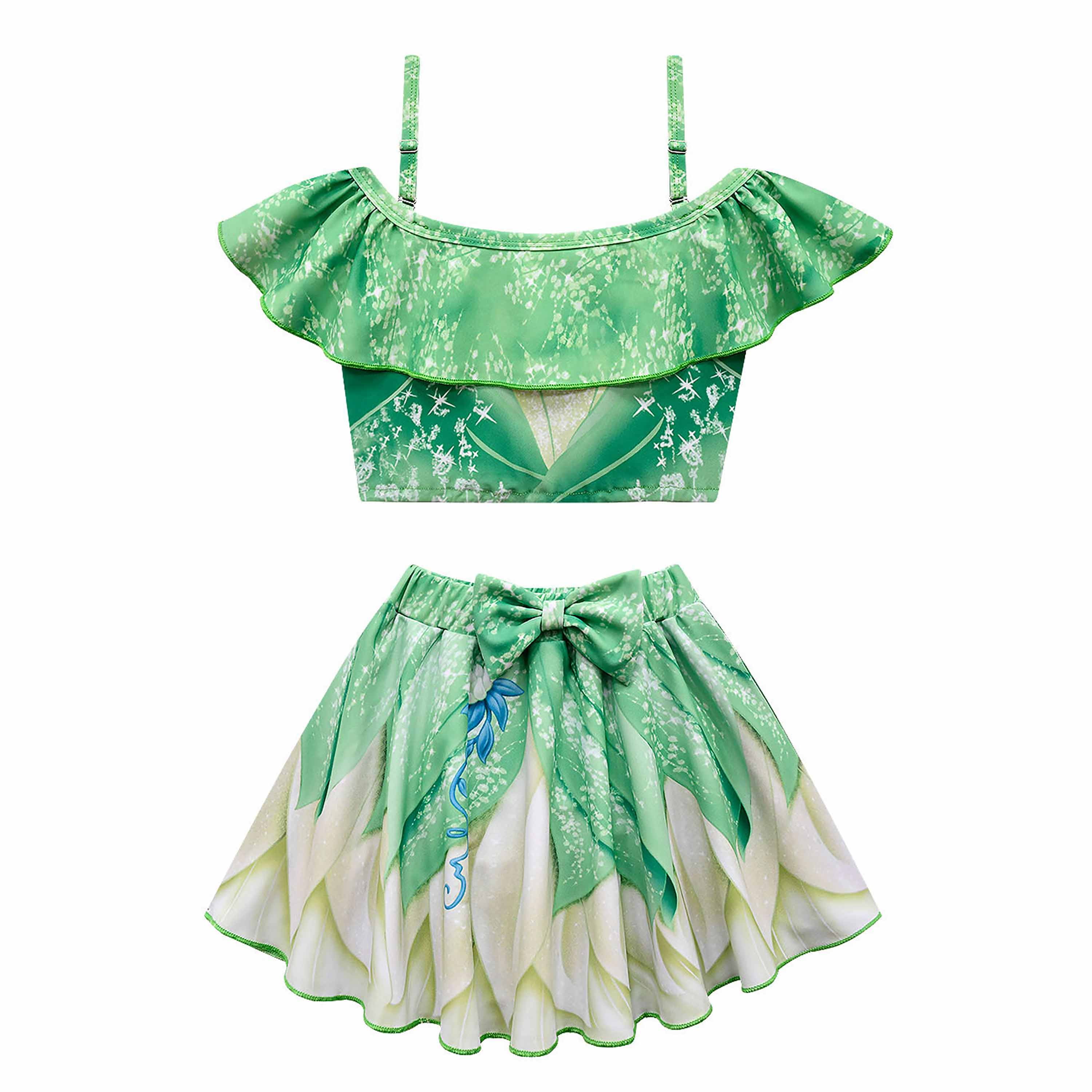 HAWEE Girls Princess Swimsuit Cosplay Bathing Suit Ruffle Flounce Two ...