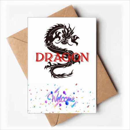 Animal Myth Dragon East West Welcome Back Greeting Cards Envelopes ...