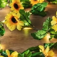 Efavormart 8FT 20 LED Artificial Sunflowers Greenery Garland, Battery ...