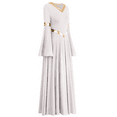 Ibtom Castle Women Metallic Color Block Liturgical Praise Dance Dress