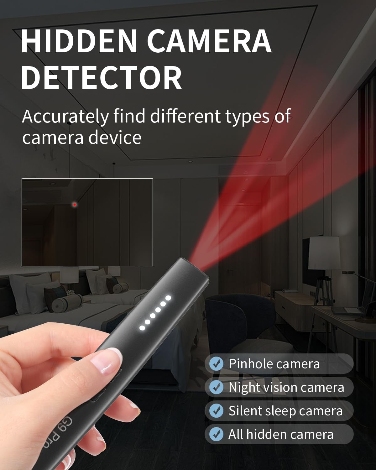 Camera Finder Travel JAXTIN G9 Pro Hidden Camera Detector - Bug ...