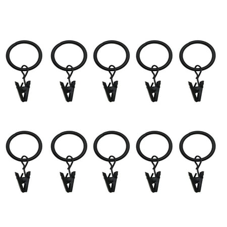 Destyer Pack of 10 Window Curtains Hanging Hook with Clips Removable ...