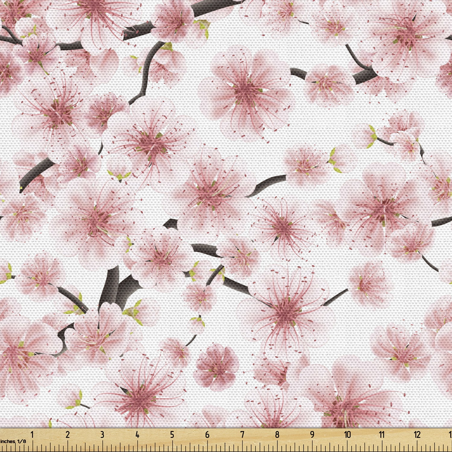 Cherry Blossom Sofa Upholstery Fabric by the Yard, 3D Illustrated ...