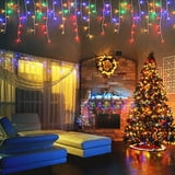 Yishankeyu 33FT 400 LED Multicolor Icicle Lights, Waterproof Curtain ...