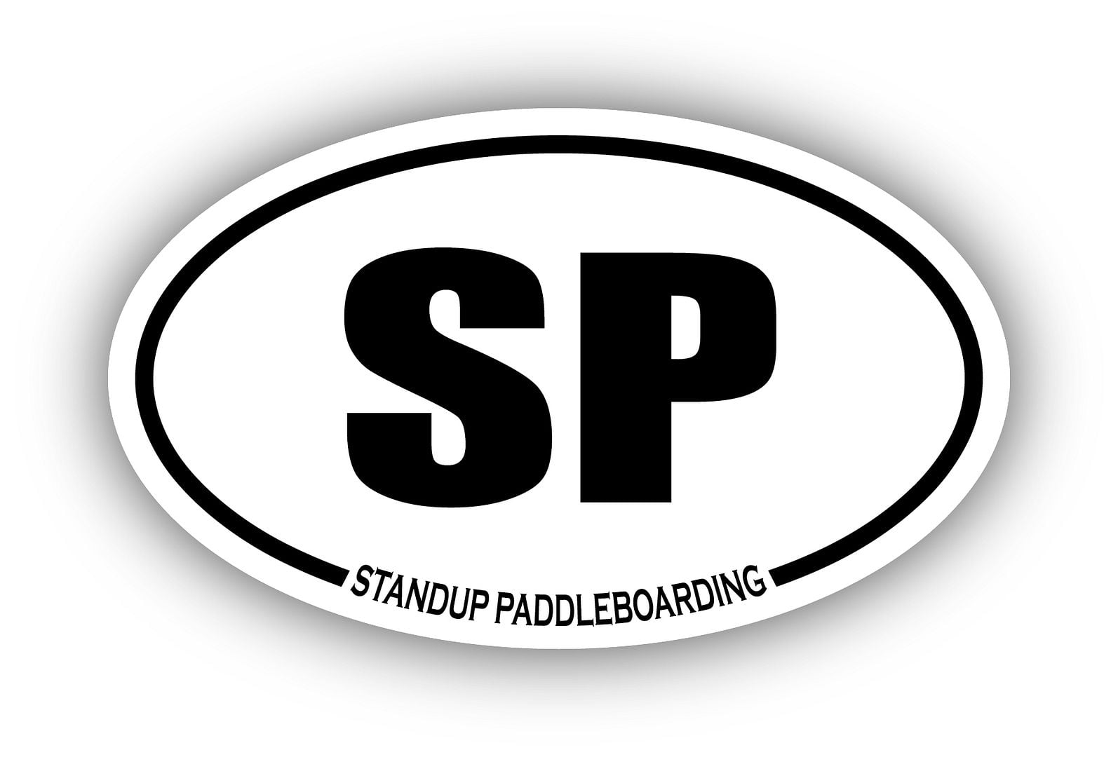 Standup Paddleboarding SP Oval Bumper Sticker 3M Vinyl Decal 3 in x 5 ...
