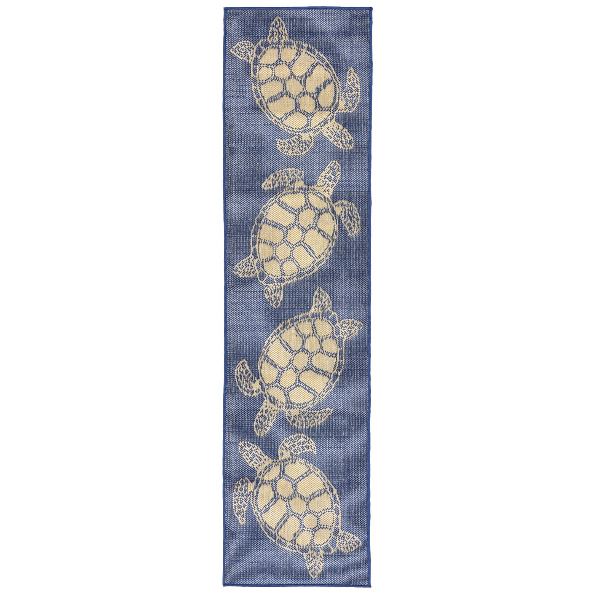 Liora Manne Terrace Seaturtle Indoor/Outdoor Rug Navy 23"X7'6 ...