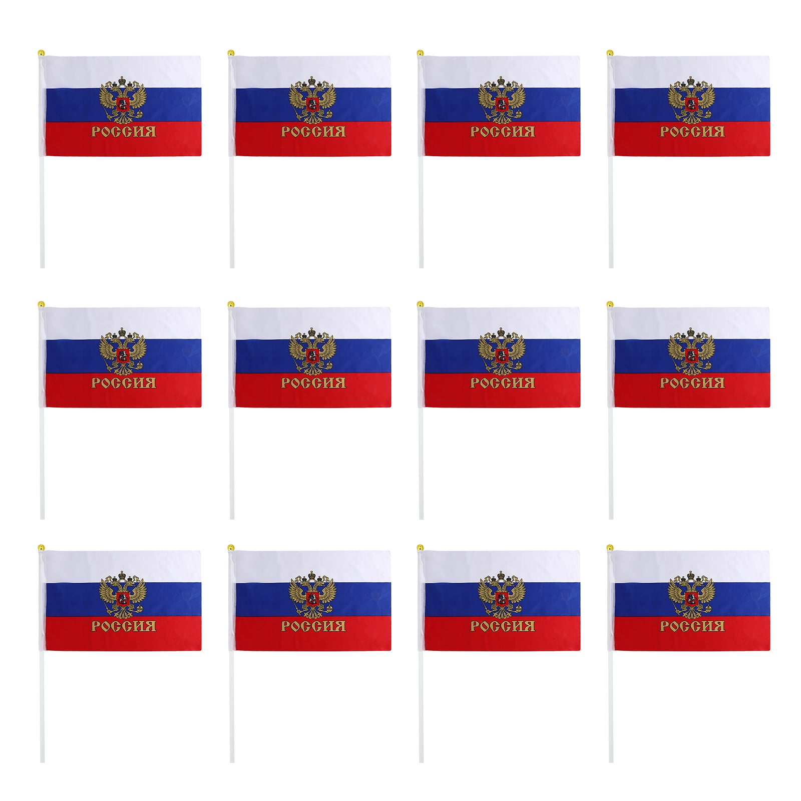 Rusia Stick Flag - Banderas rusas con astas de bandera Paquete de 12 ...