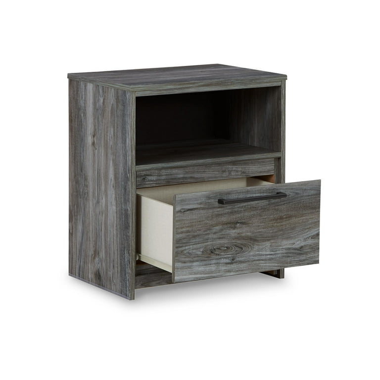 Signature Design by Ashley Light Rustic Oak Baystorm Nightstand Gray Walmart