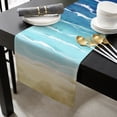 Blue Beige Ombre Table Runner 36 Inches Small - Coastal Nautical Summer ...