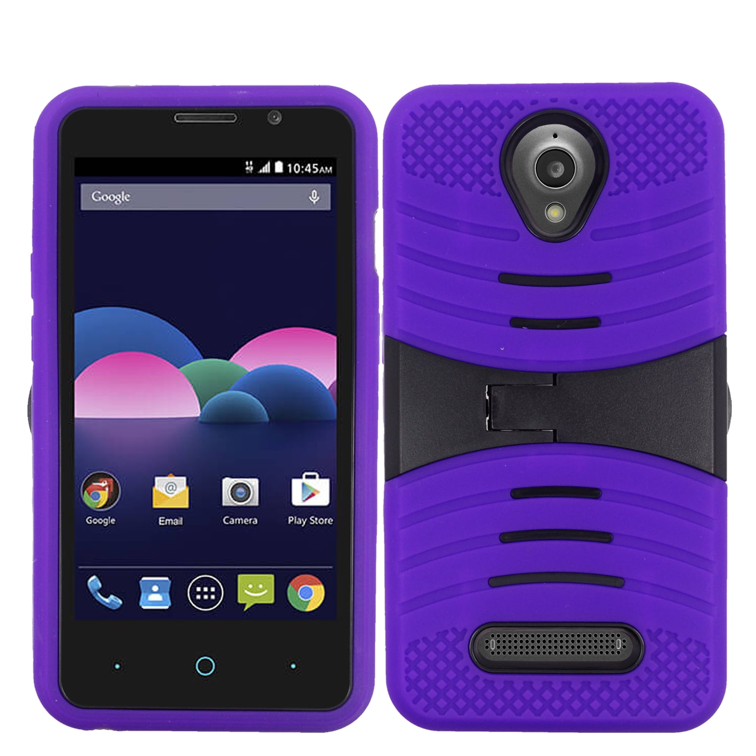 For ZTE Obsidian Z820 - UCASE Hybrid Heavy Duty Dual Layer with Silicon ...