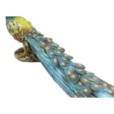 Ebros Blue Peacock with Beautiful Train Feathers Decorative Statue 14 ...