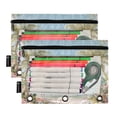 2 Pieces Pencil Bag Binder Pouches 3-Ring Page Turning Folder Pencil ...