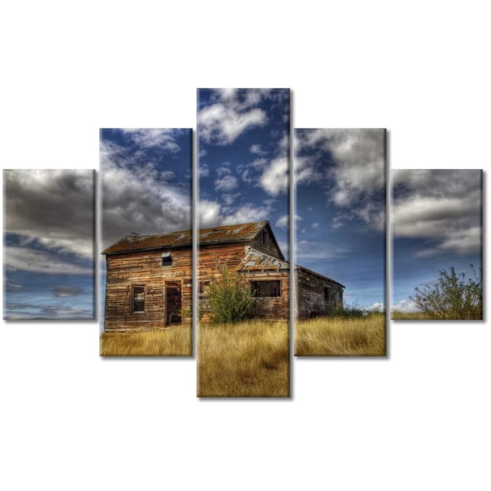 TISHIRON 5PCS Framed Farm Theme Canvas Wall Art Set,60"x32" Sky Barn ...
