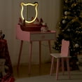 Ktaxon Kids' Wooden Vanity Table and Stool Set with LED Lights ...