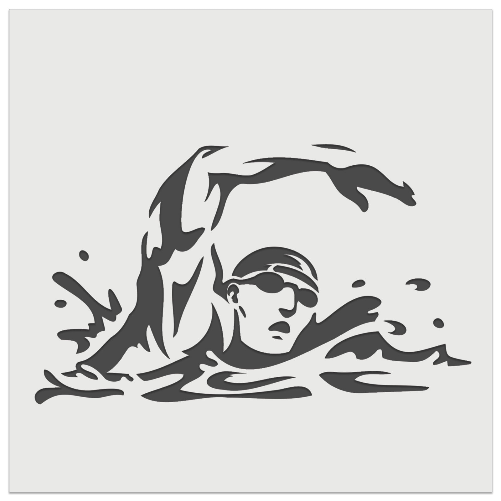 Swimmer Swimming Freestyle Taking Breath DIY Cookie Wall Craft Stencil ...