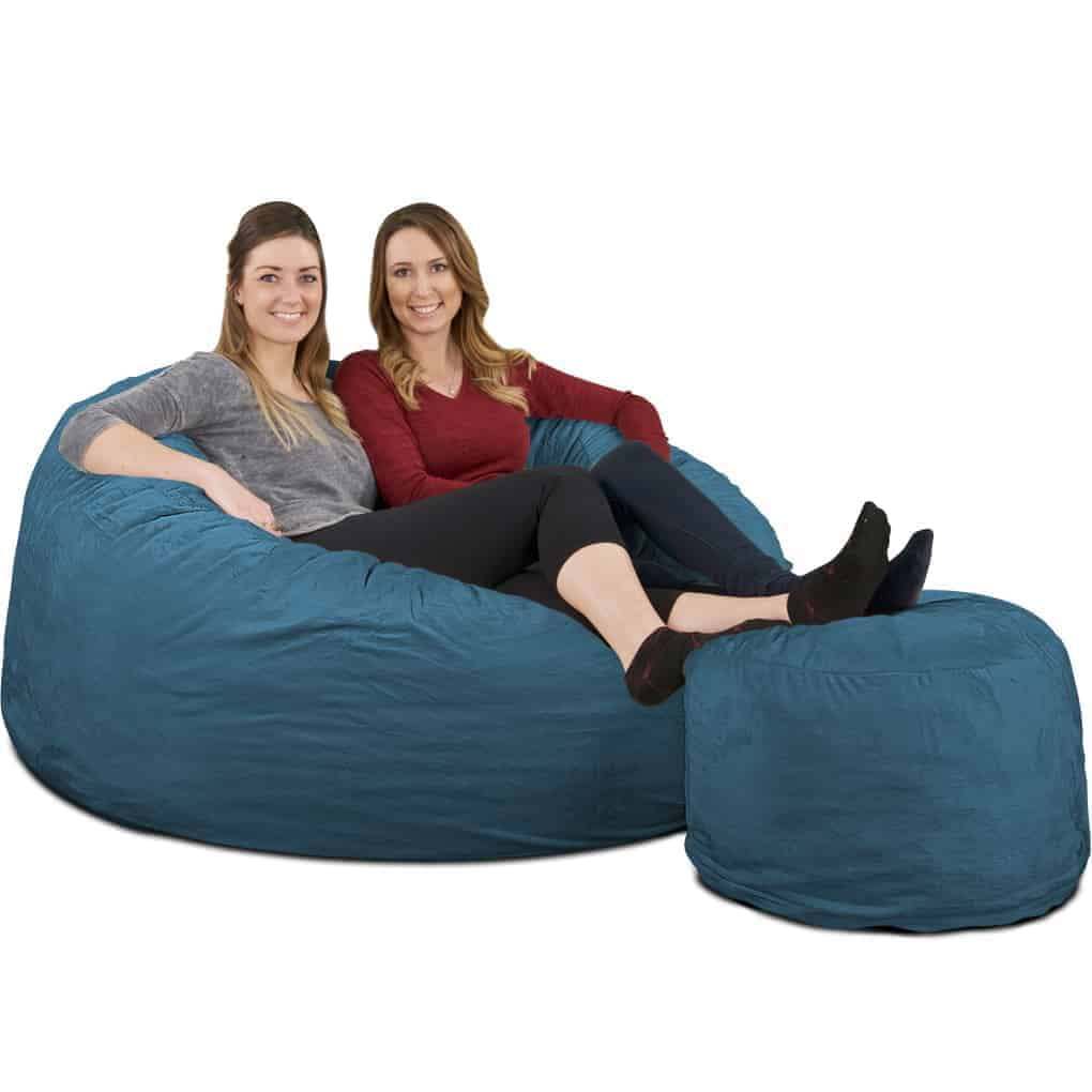 Ultimate Sack Bean Bag Chair w/Foot Stool in Multiple Sizes and Colors ...