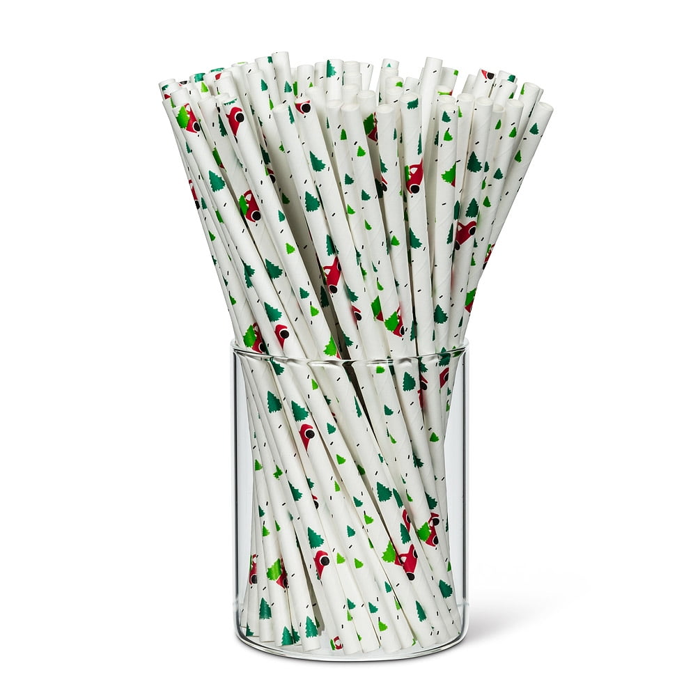 Set of 1 Truck & Tree Straws 100 Pieces - Walmart.com