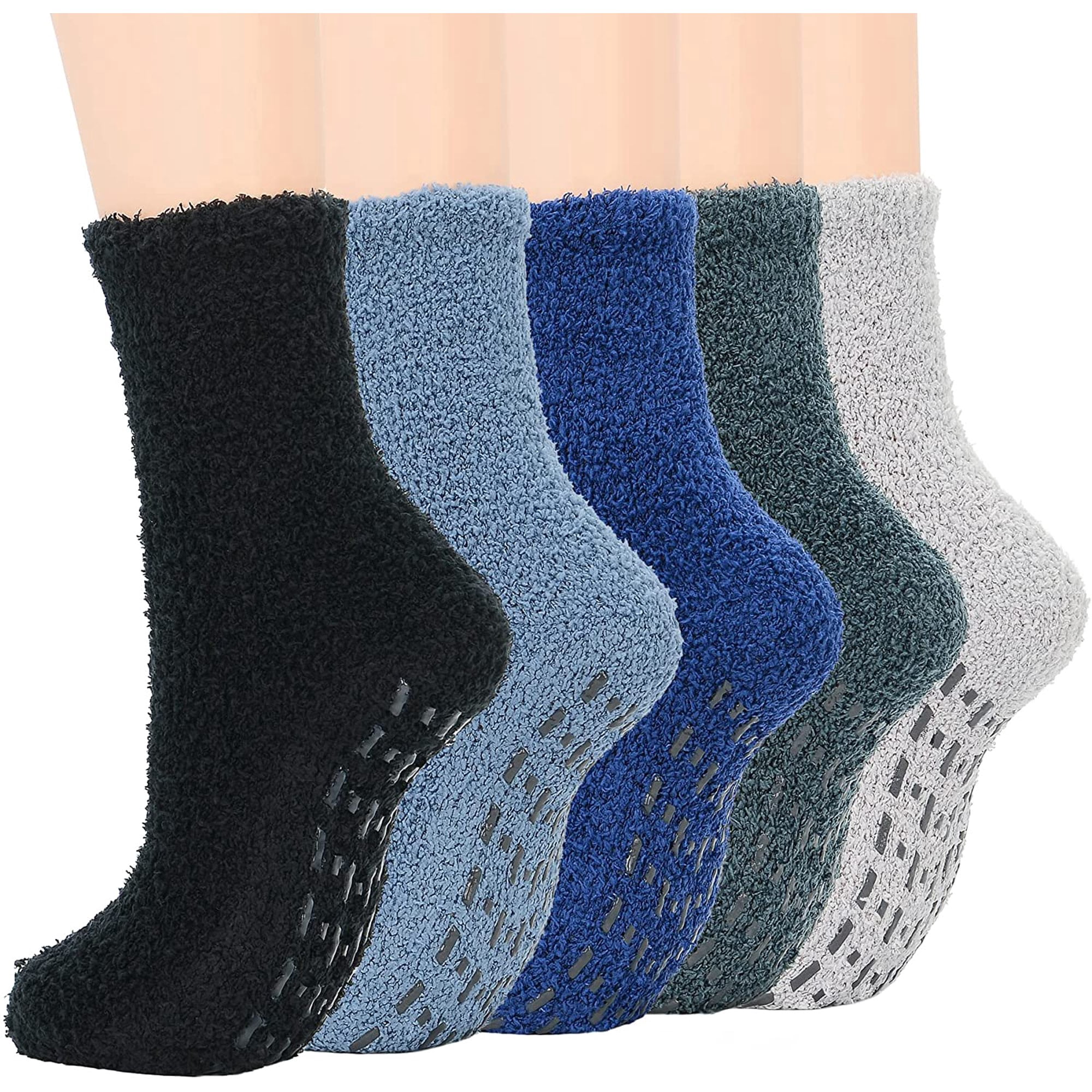 FOREEMME Fuzzy Slipper Socks for Women Fluffy Warm Cozy Socks with ...