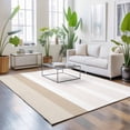 Abstract Stripe Area Rugs 5x7ft Classic Brown Lines Art Floor Rug Non ...