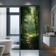Door Stickers Peel and Stick Door Mural Sunlit Forest Pathway Green ...