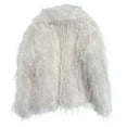 Frostluinai Shaggy Winter Coats for Women Warm Faux Fur Sherpa Jackets Fluffy Lapel Collar Open ...