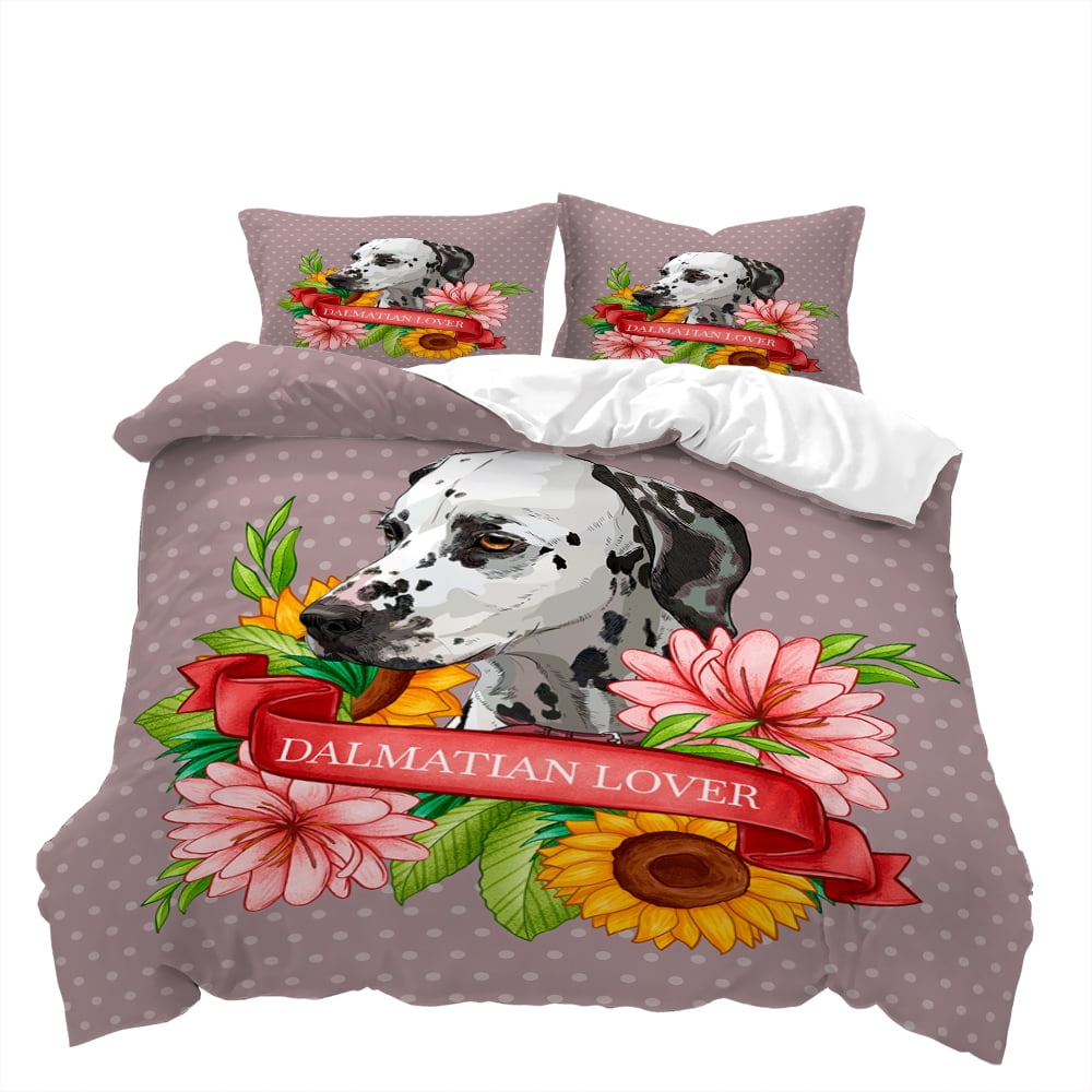 Hosima 3 Piece 3D Digital Printed Duvet Cover Double Size Cute Dog ...